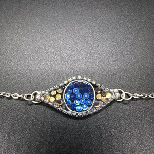 Rhinestone Evil Eye Necklace: Handmade Resin Protection Amulet - Etsy