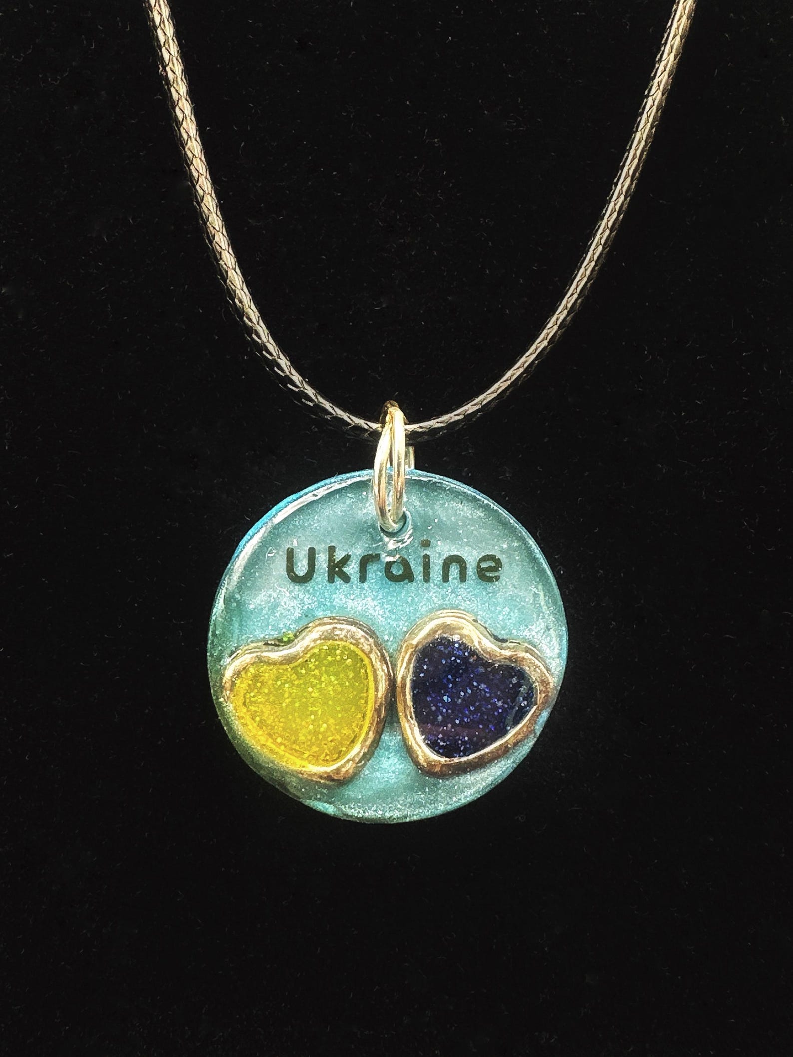 Ukraine Jewelry, Stand With Ukraine Gift, Support Ukraine, Two Hearts Necklace, Heart Pendant ...