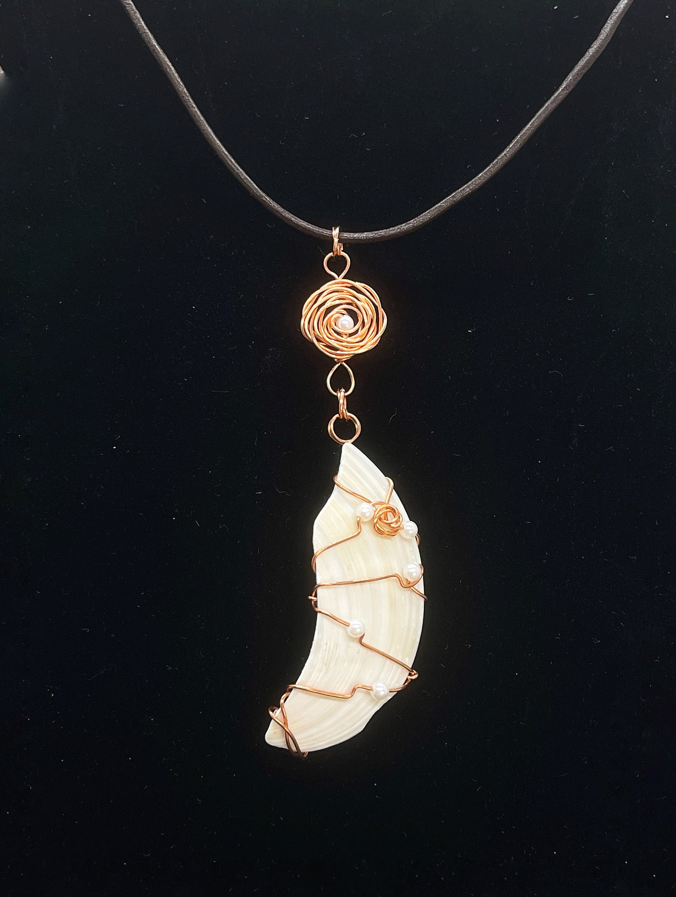 Seashell Necklace, Recycled Florida Seashells, Wire Wrapped Jewelry ...