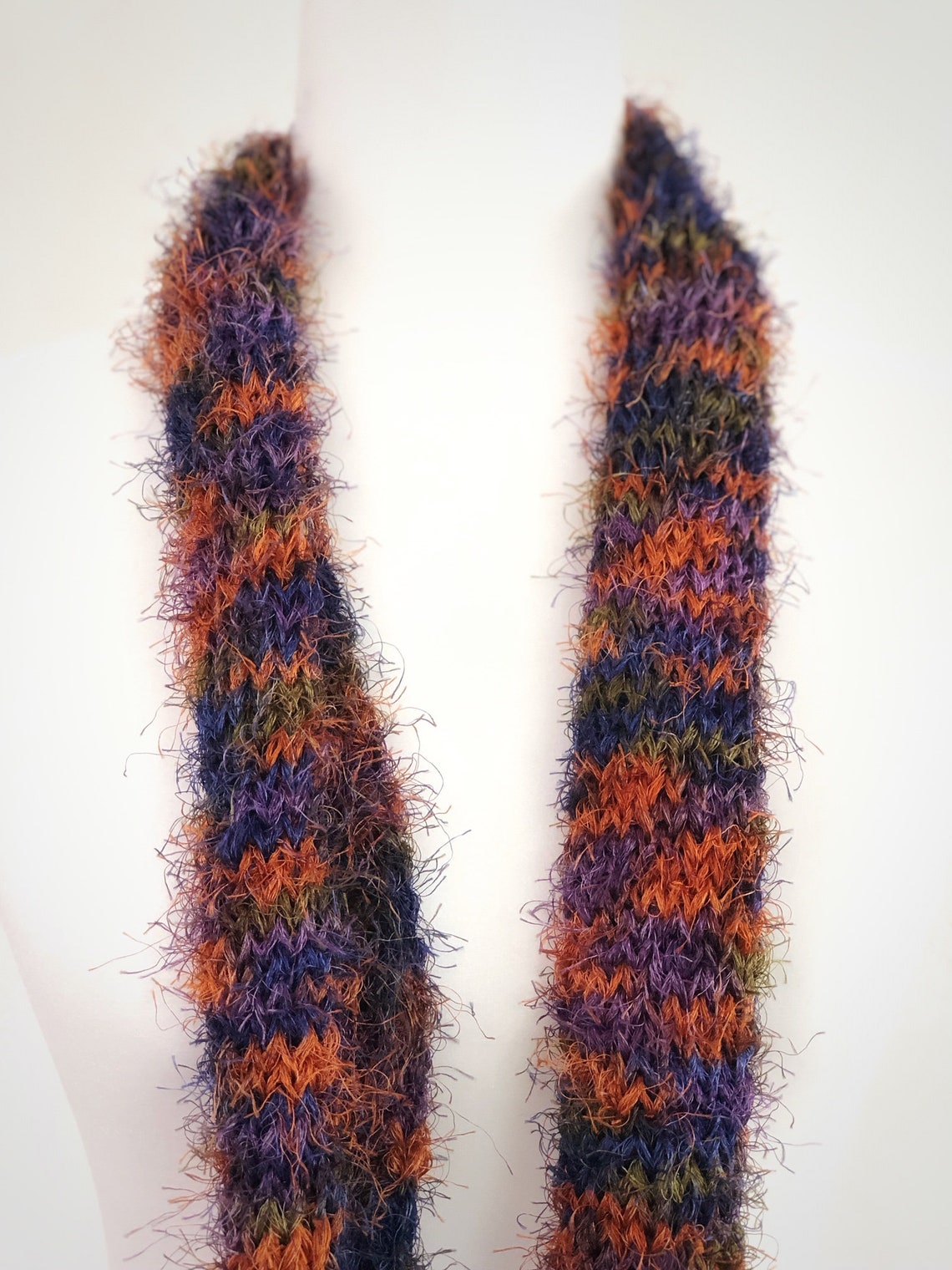 SALE Fuzzy Scarf Knit Scarf Unisex Unique Handmade Fall - Etsy