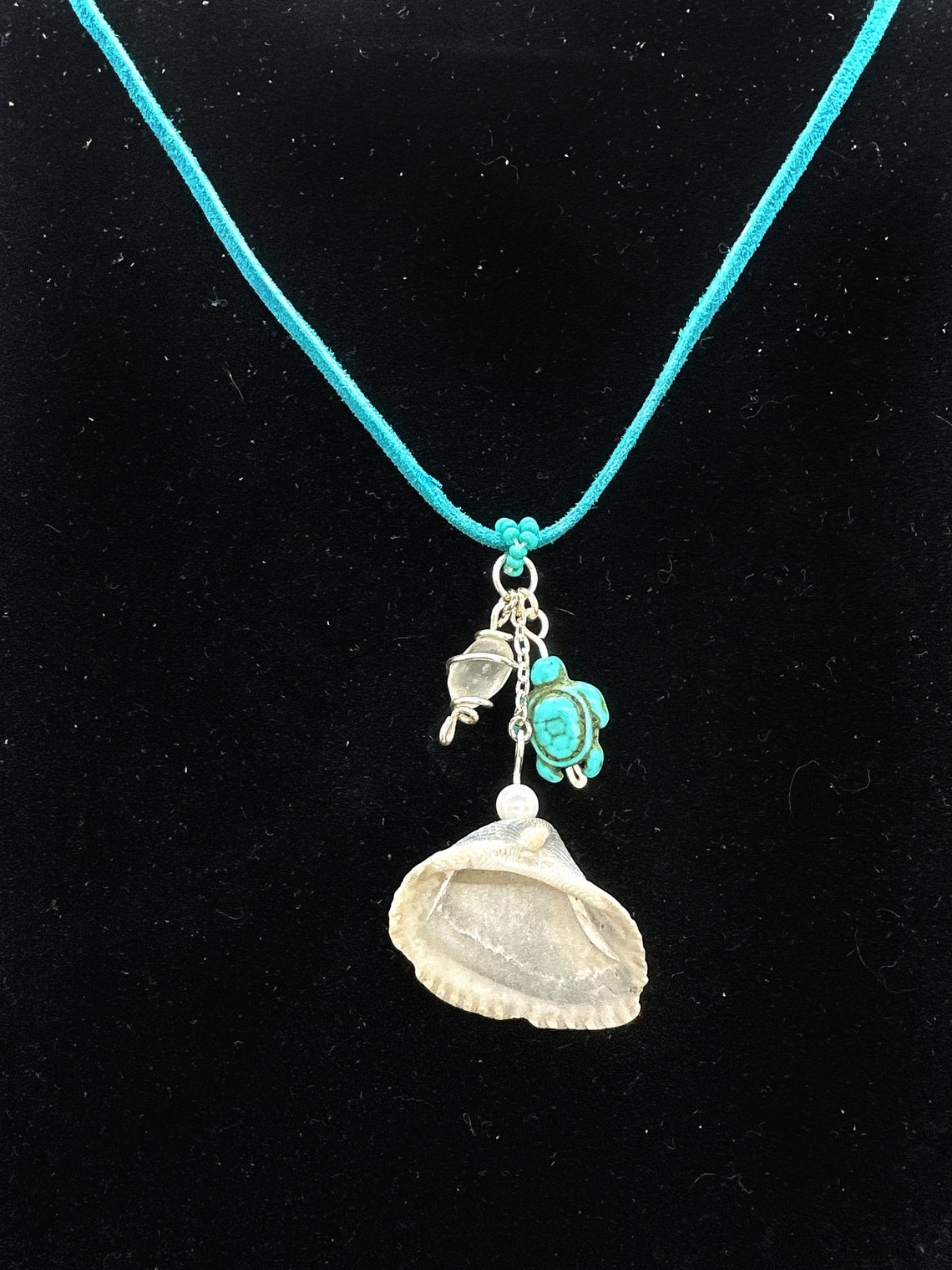 Seashell Necklace, Recycled Florida Seashells, Ocean Pendant, Sea Glass ...