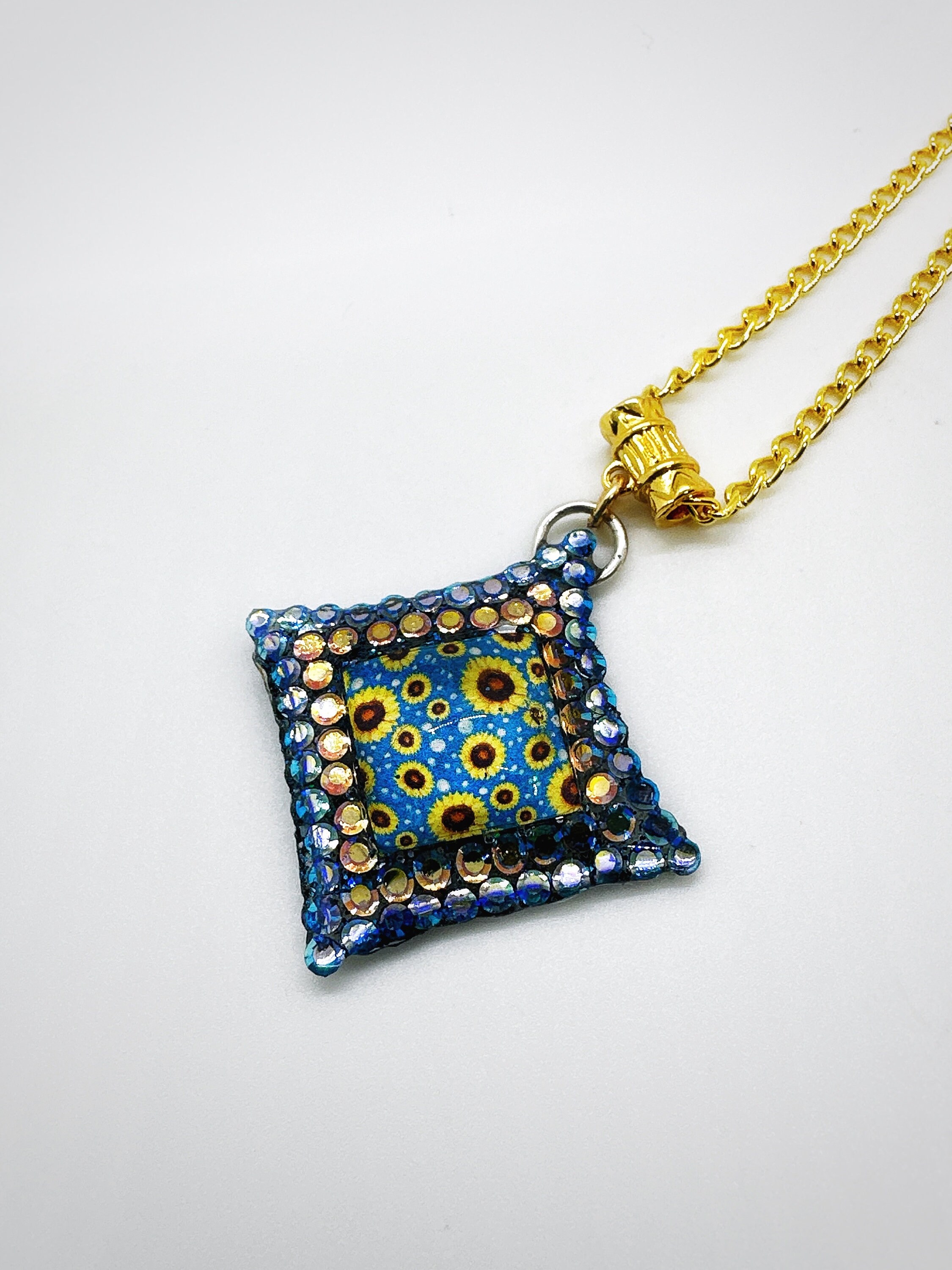Ukraine Jewelry, Sunflower Necklace, Rhinestone Jewelry, Support ...