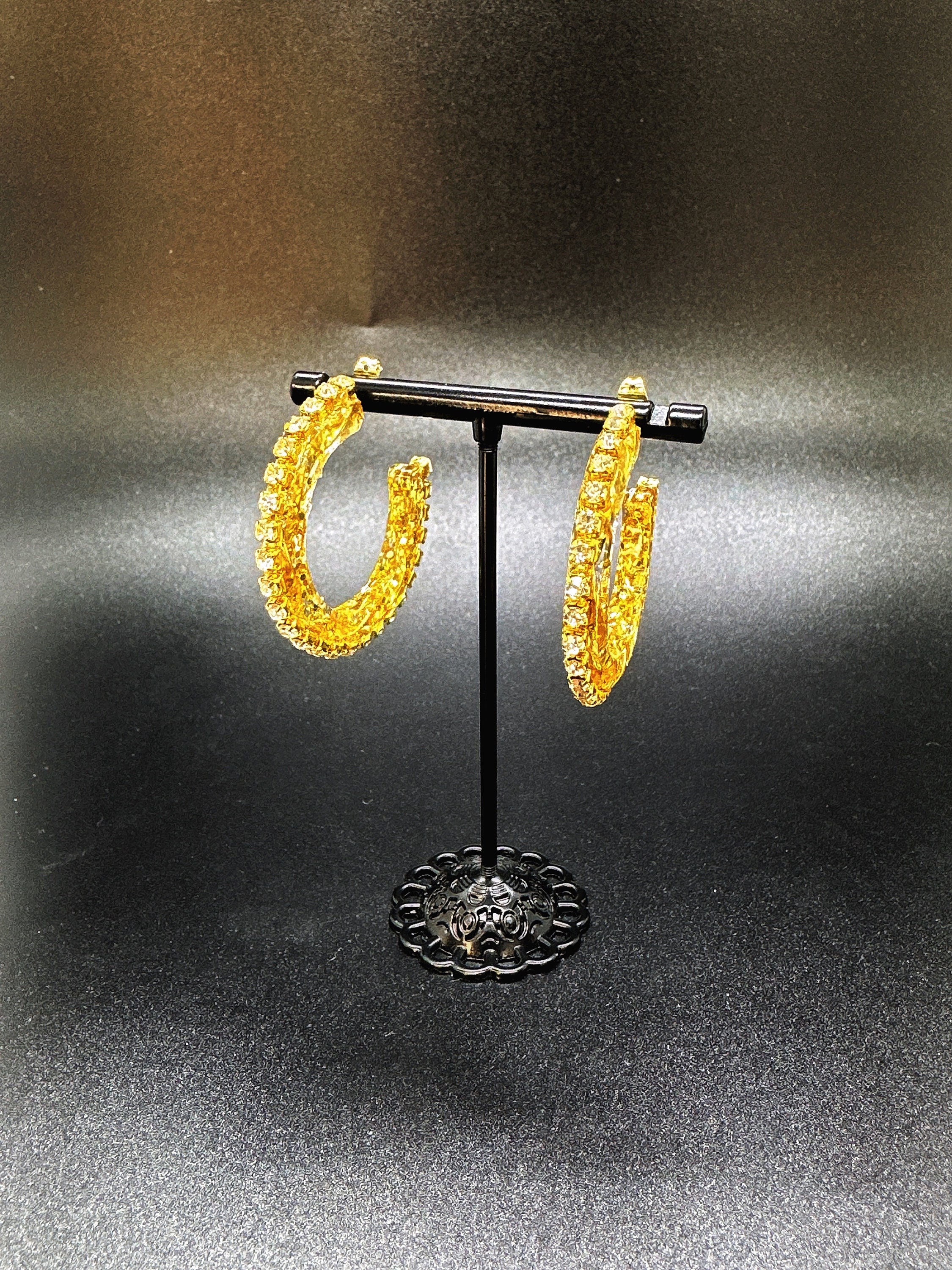 Oversized Hoop Earrings, Rhinestone Hoops, Bridal Jewelry, Statement ...