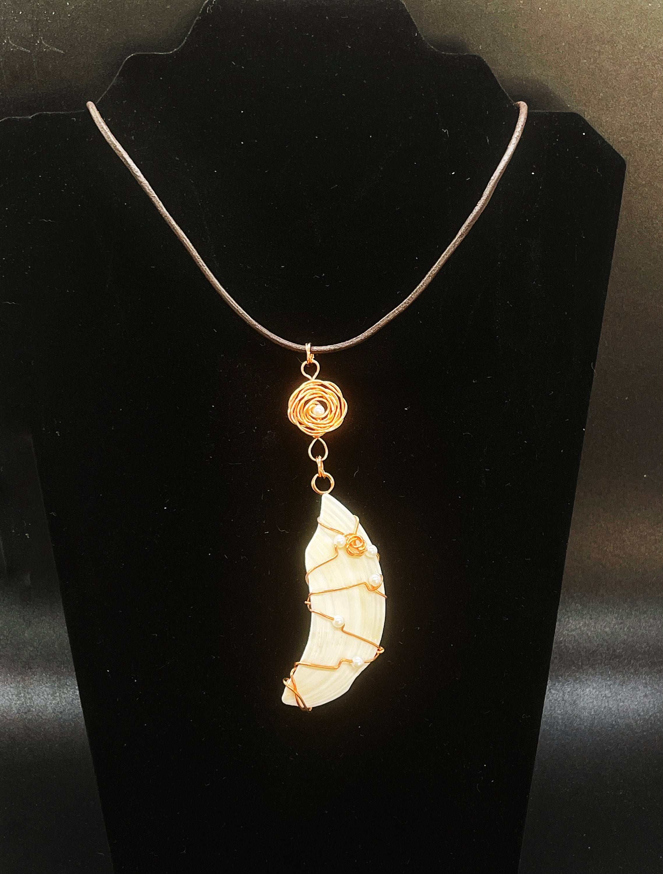 Seashell Necklace, Recycled Florida Seashells, Wire Wrapped Jewelry ...