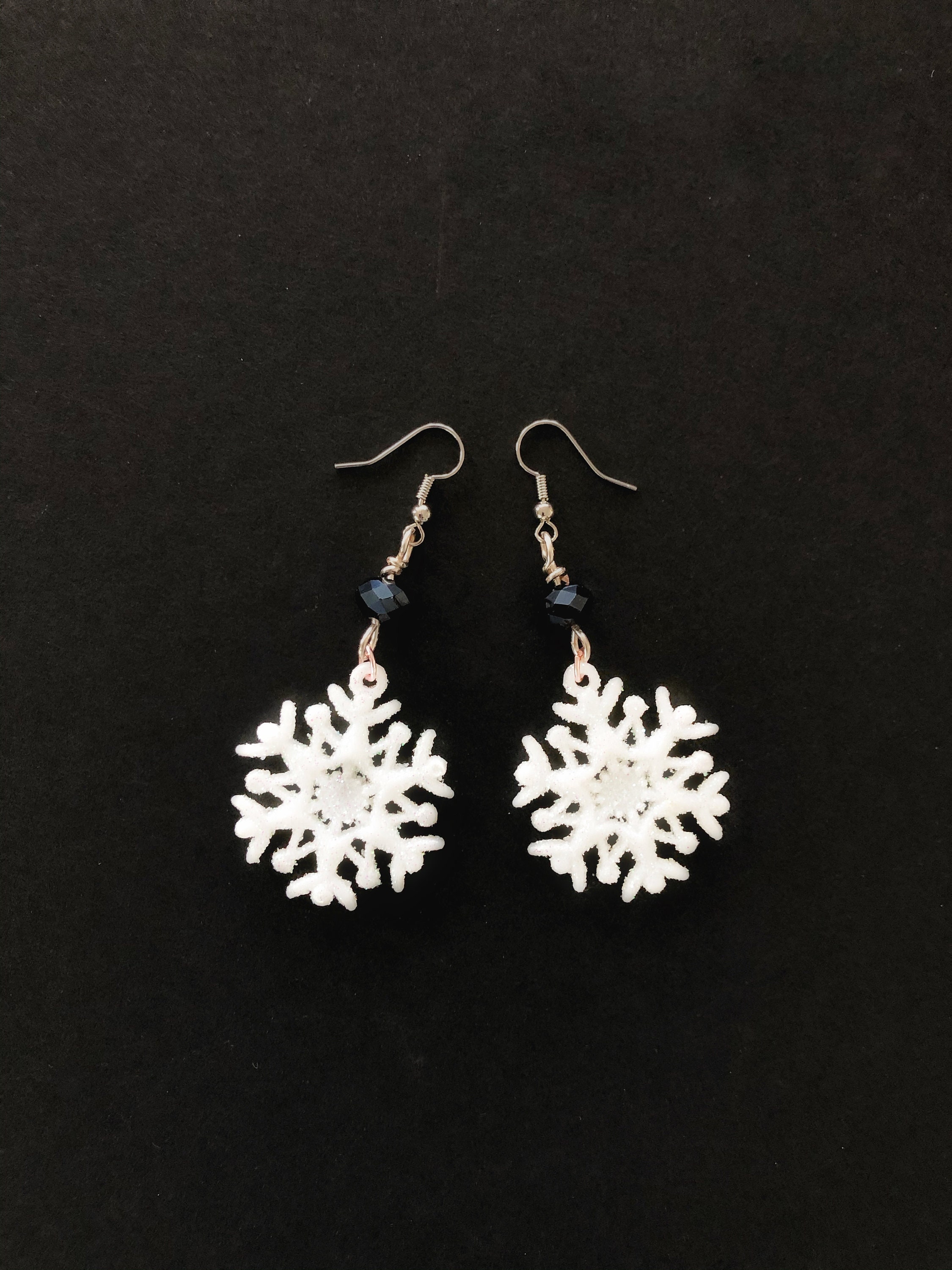 Snowflake Earrings Christmas Jewelry Swarovski Dangle Unique Handmade ...