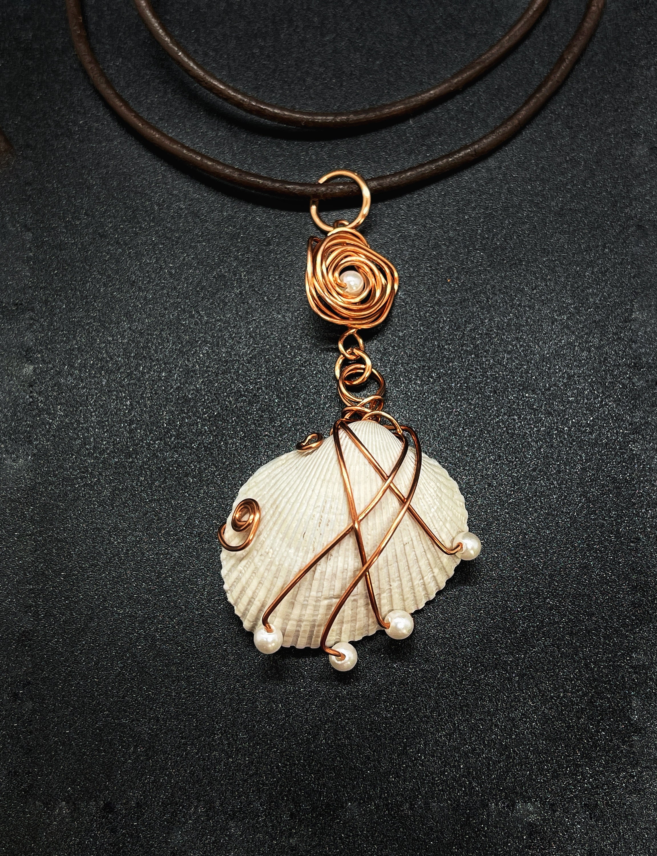 Seashell Necklace, Recycled Florida Seashells, Wire Wrapped Jewelry ...