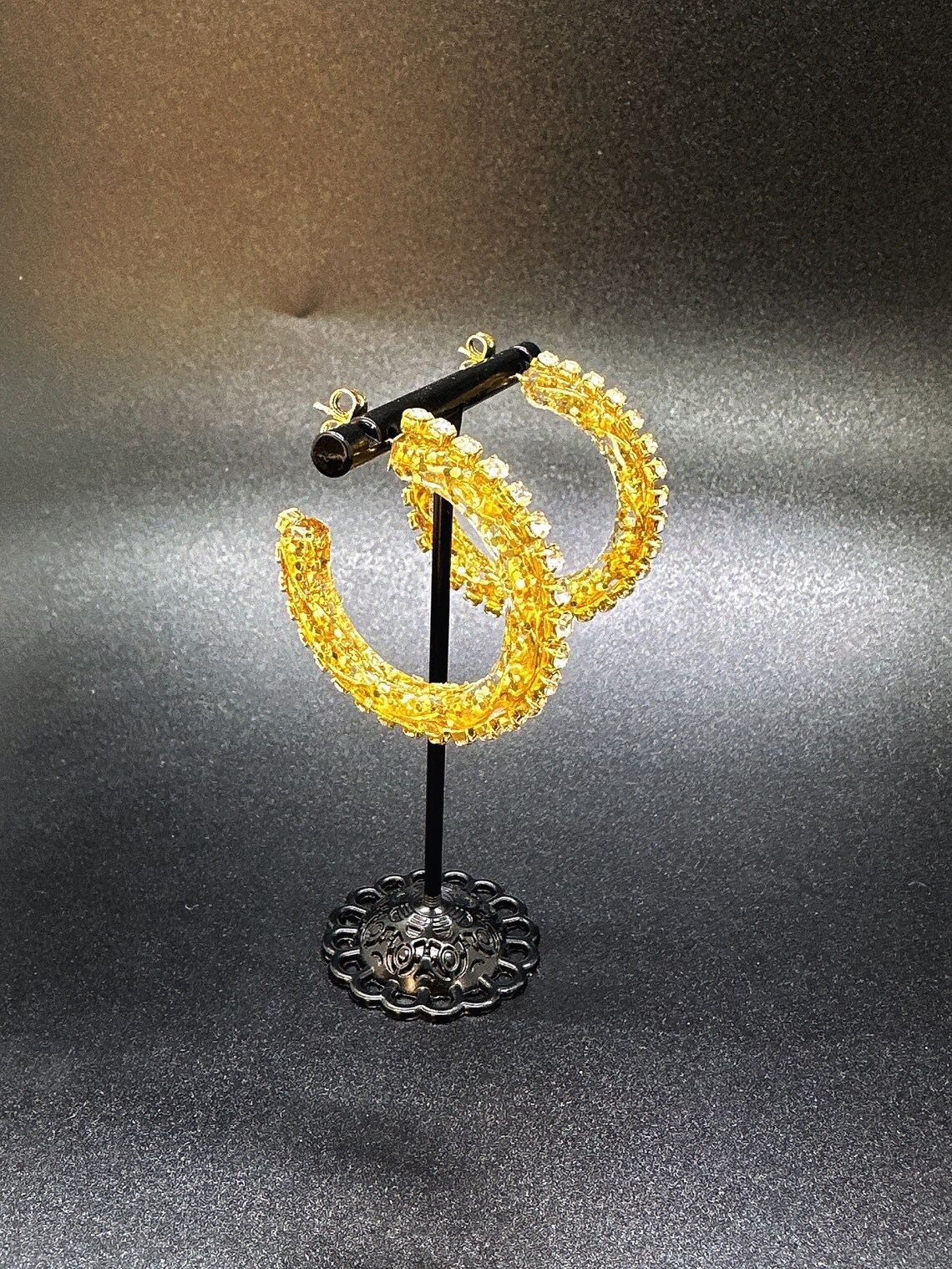 Oversized Hoop Earrings, Rhinestone Hoops, Bridal Jewelry, Statement ...