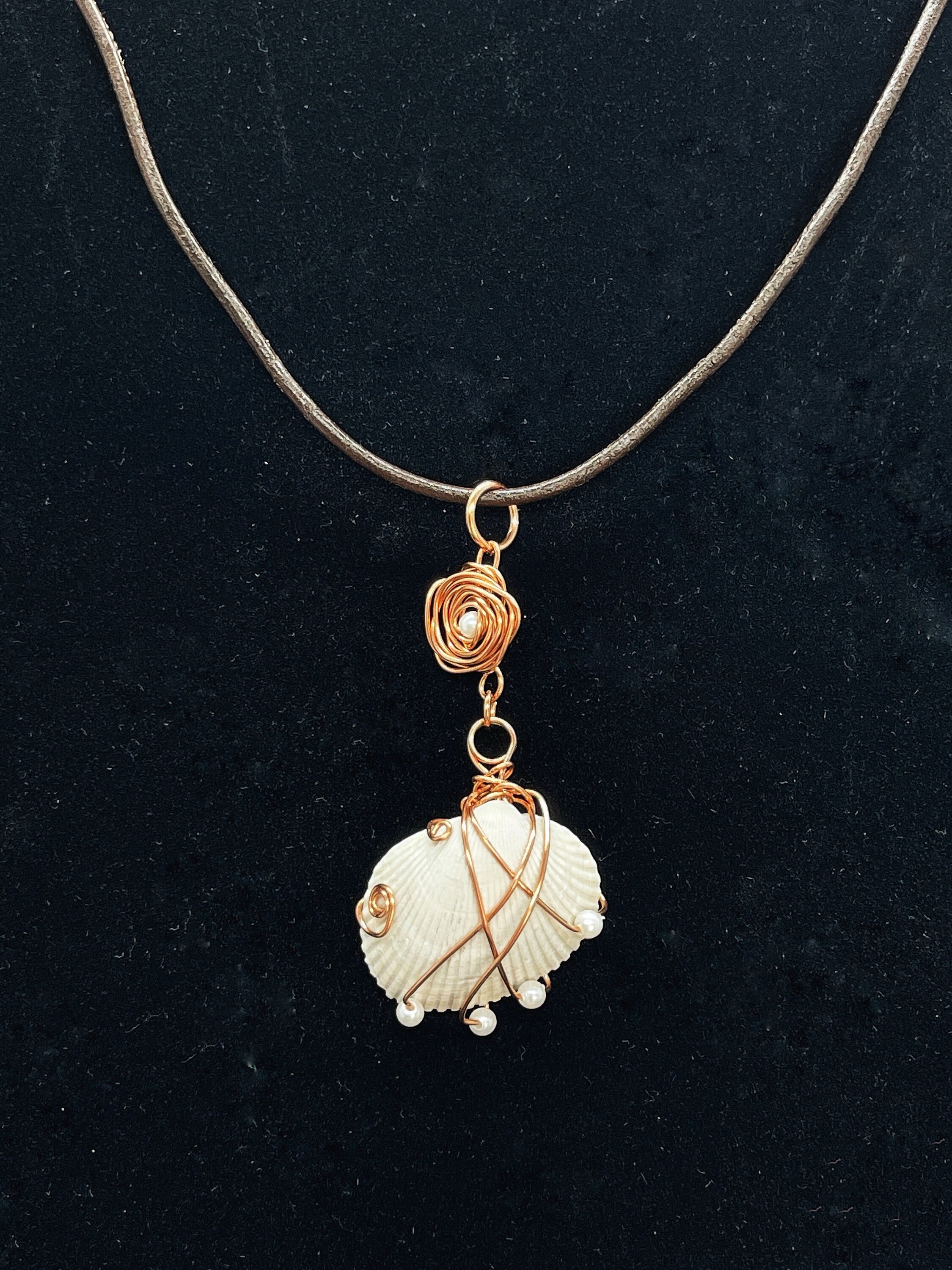 Seashell Necklace, Recycled Florida Seashells, Wire Wrapped Jewelry ...