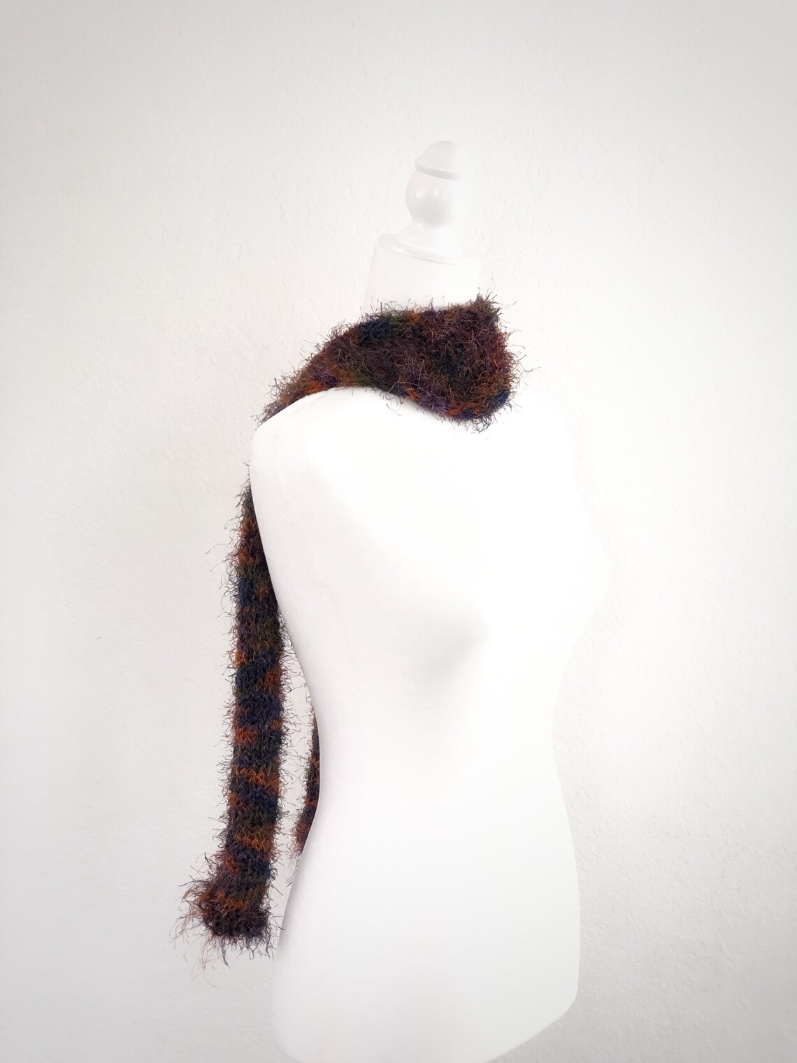 SALE Fuzzy Scarf Knit Scarf Unisex Unique Handmade Fall - Etsy