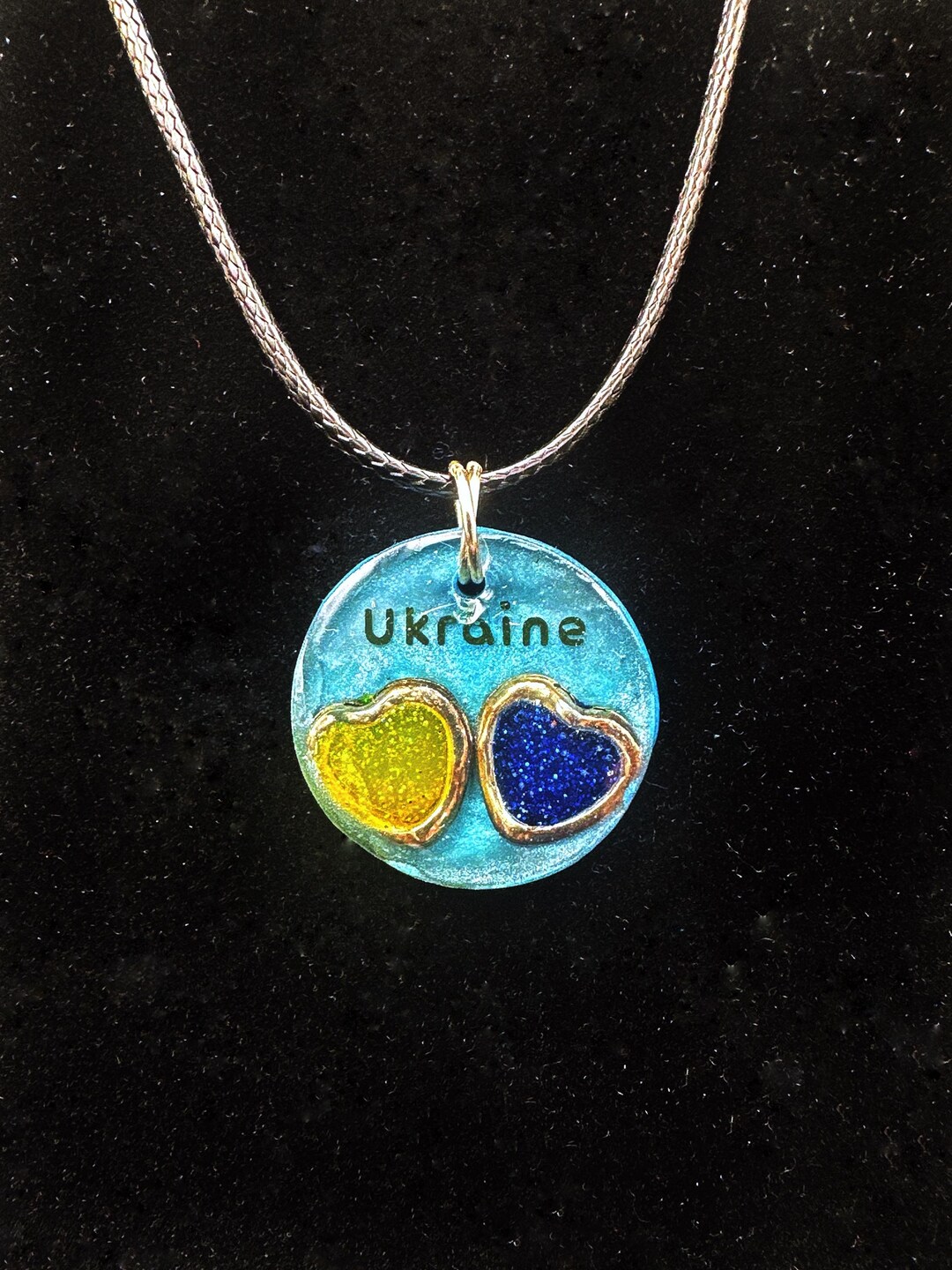 Ukraine Jewelry, Stand With Ukraine Gift, Support Ukraine, Two Hearts ...