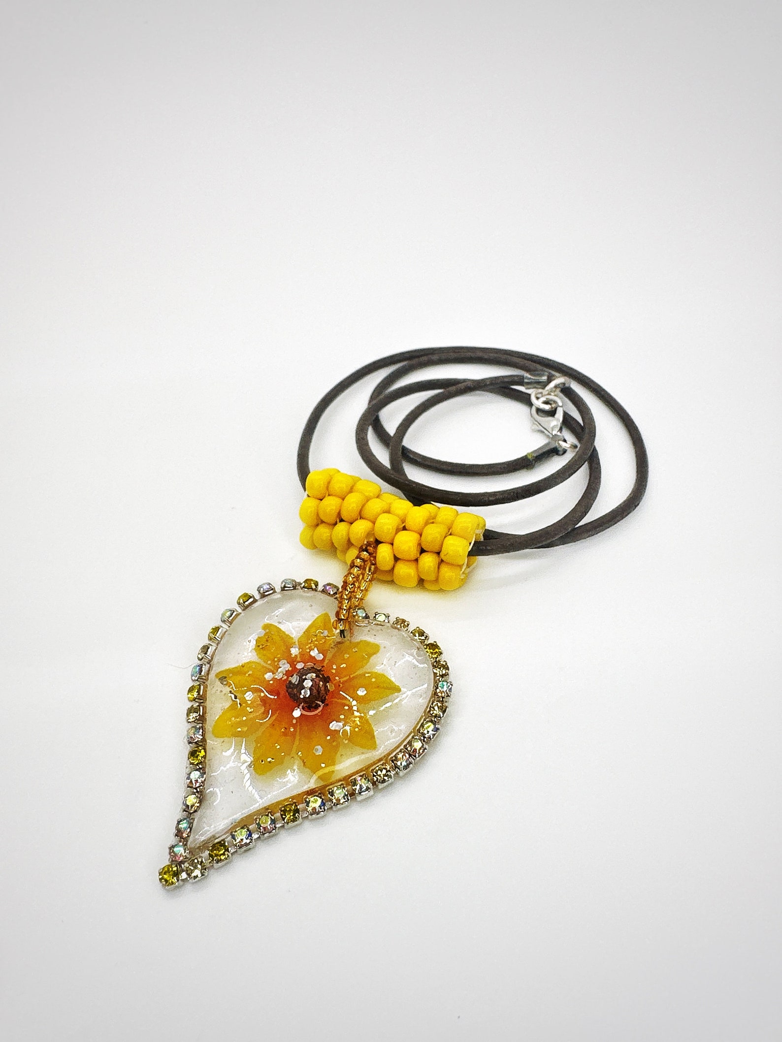 Heart of Ukraine Jewelry, Sunflower Necklace, Stand With Ukraine, Blue ...