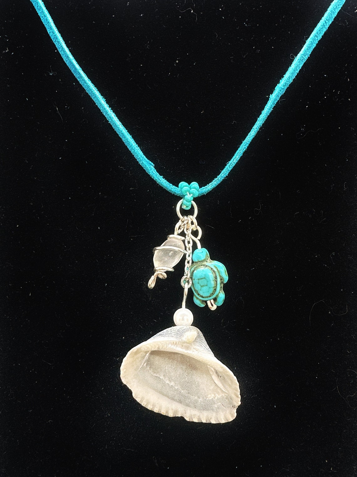 Seashell Necklace, Recycled Florida Seashells, Ocean Pendant, Sea Glass ...