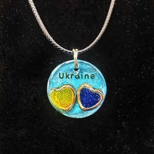 Ukraine Jewelry, Stand With Ukraine Gift, Support Ukraine, Two Hearts ...
