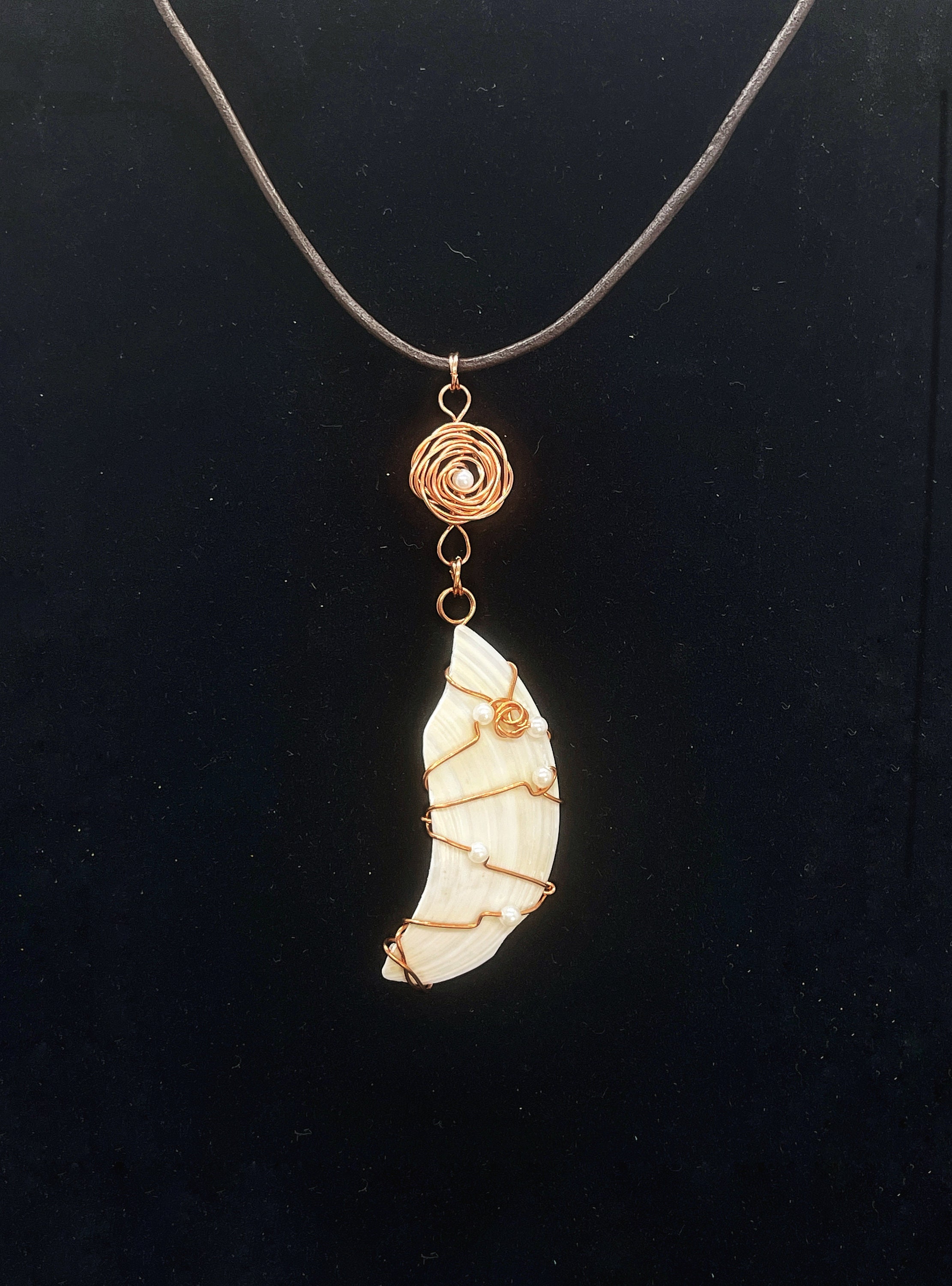 Seashell Necklace, Recycled Florida Seashells, Wire Wrapped Jewelry ...