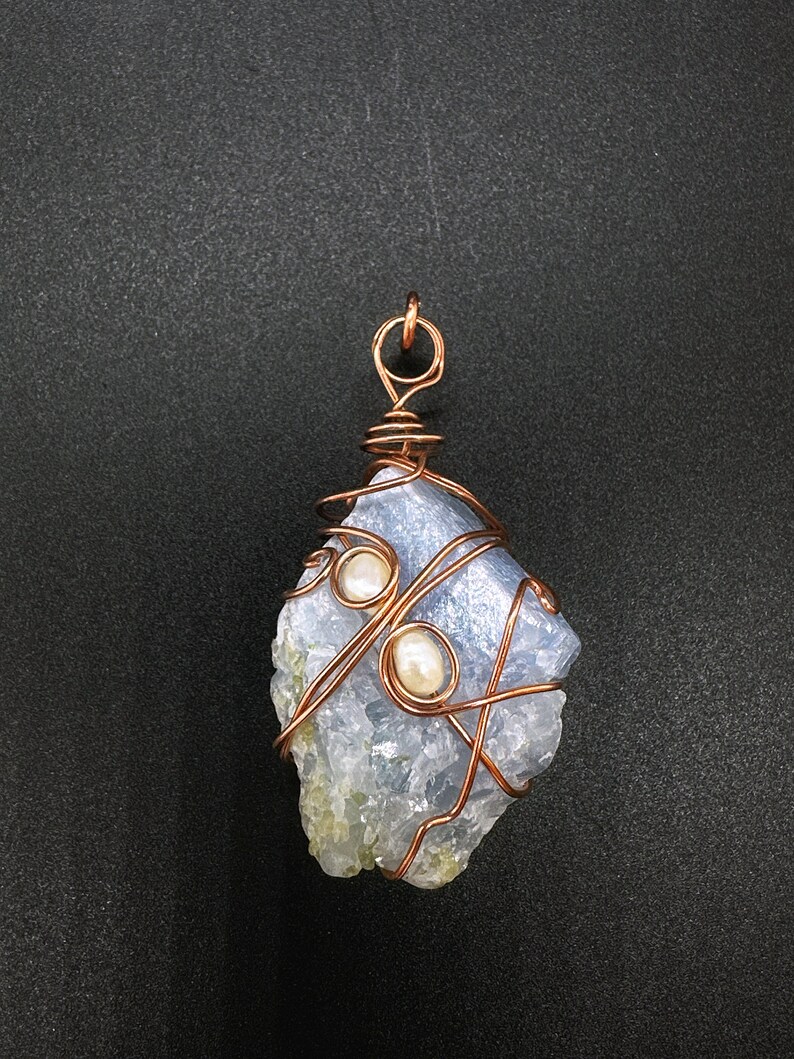 Healing Stones, Blue Calcite Pearls, Pisces Cancer Gemini Birthstone ...
