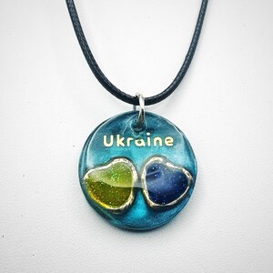 Ukraine Jewelry, Stand With Ukraine Gift, Support Ukraine, Two Hearts ...