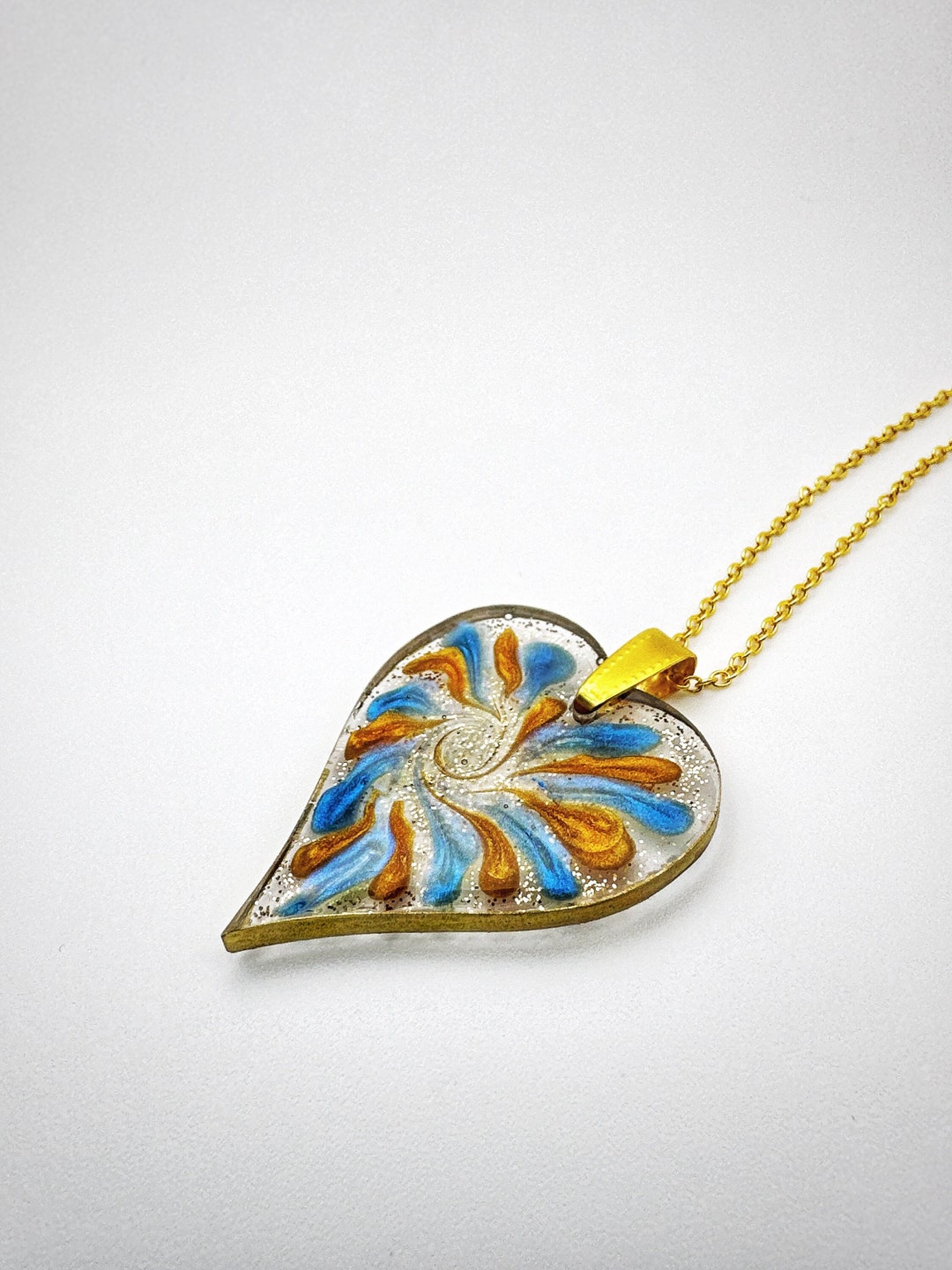 Ukraine Jewelry, Stand With Ukraine Gift, Blue Yellow Heart, Heart ...