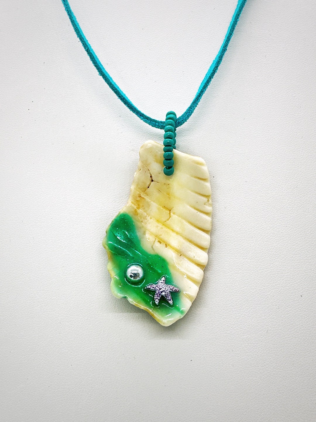 Recycled Seashell Pendant Necklace, Ocean Souvenir - Etsy