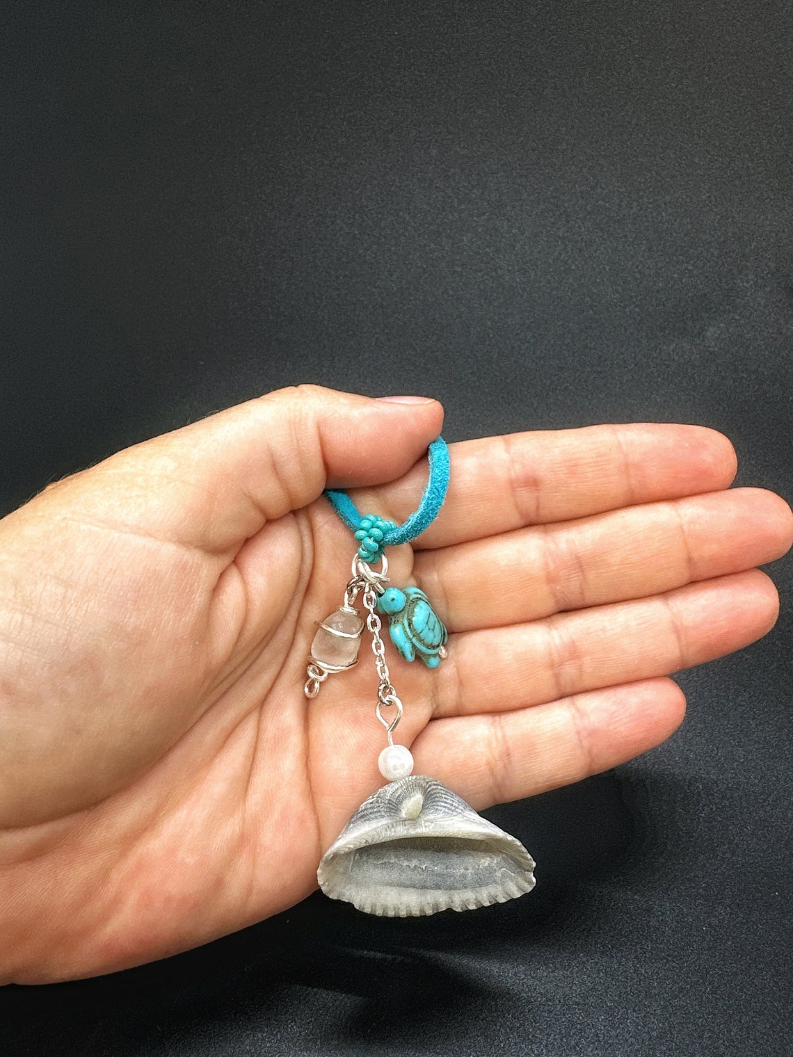 Seashell Necklace, Recycled Florida Seashells, Ocean Pendant, Sea Glass ...