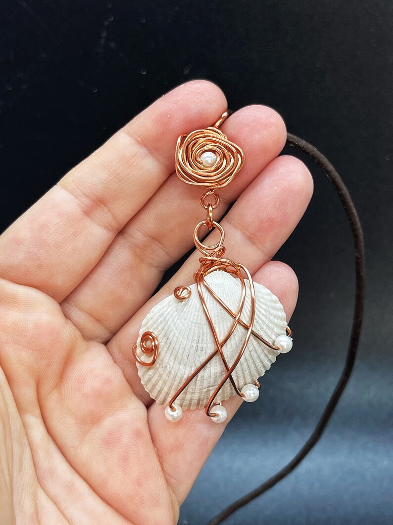 Seashell Necklace, Recycled Florida Seashells, Wire Wrapped Jewelry ...