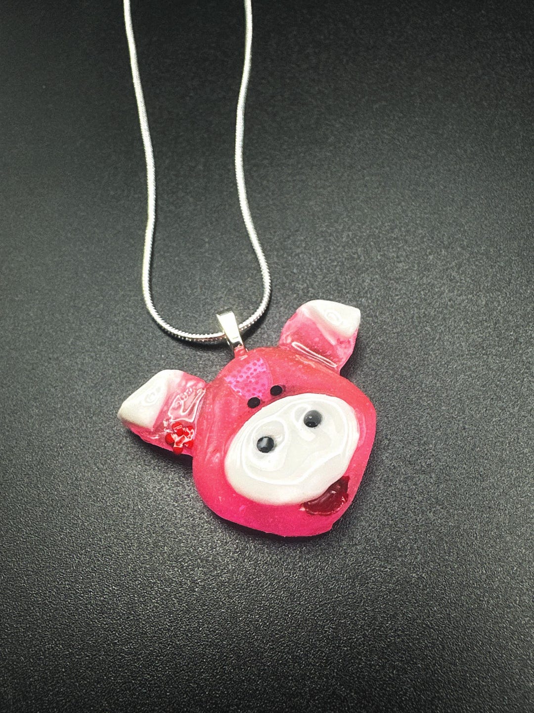 Resin Pig Necklace: Pink Piggy Pendant, Animal Lover Gift - Etsy
