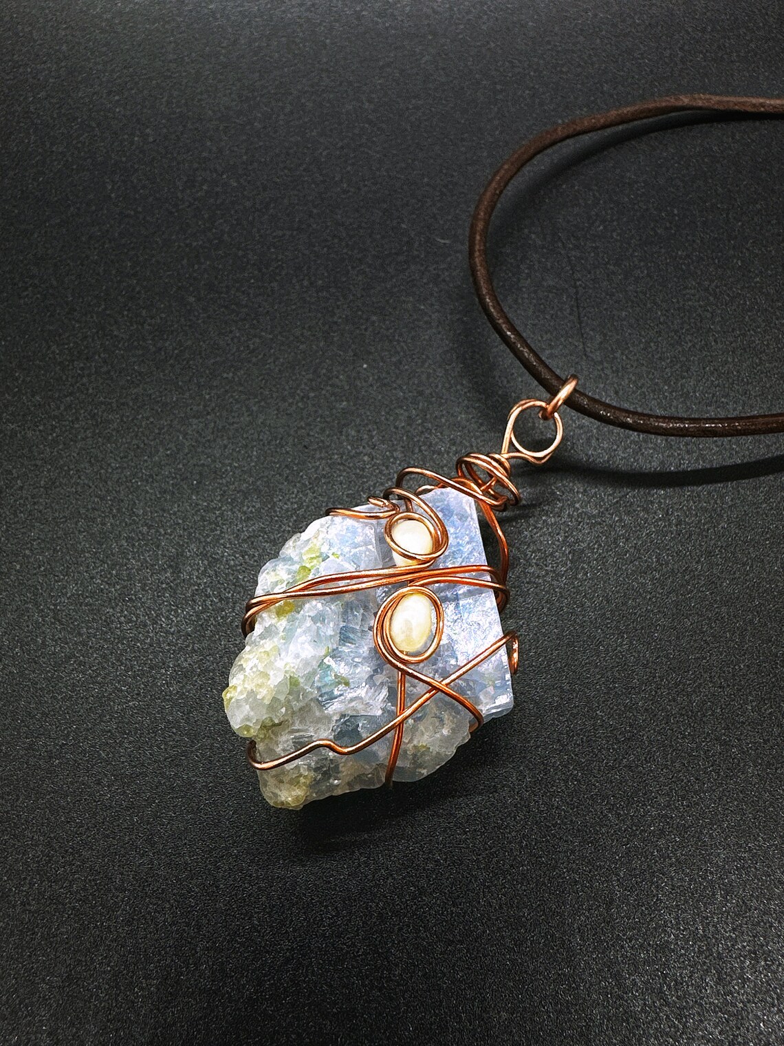 Healing Stones, Blue Calcite Pearls, Pisces Cancer Gemini Birthstone ...