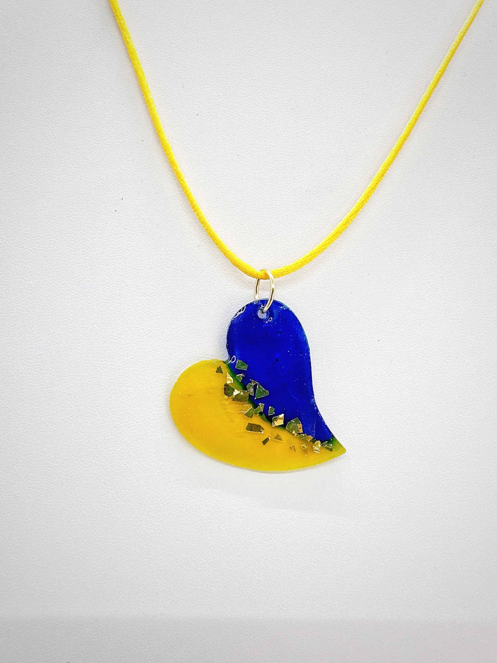 Ukraine Heart Pendant, Blue Yellow Resin Necklace, Handmade Jewelry - Etsy