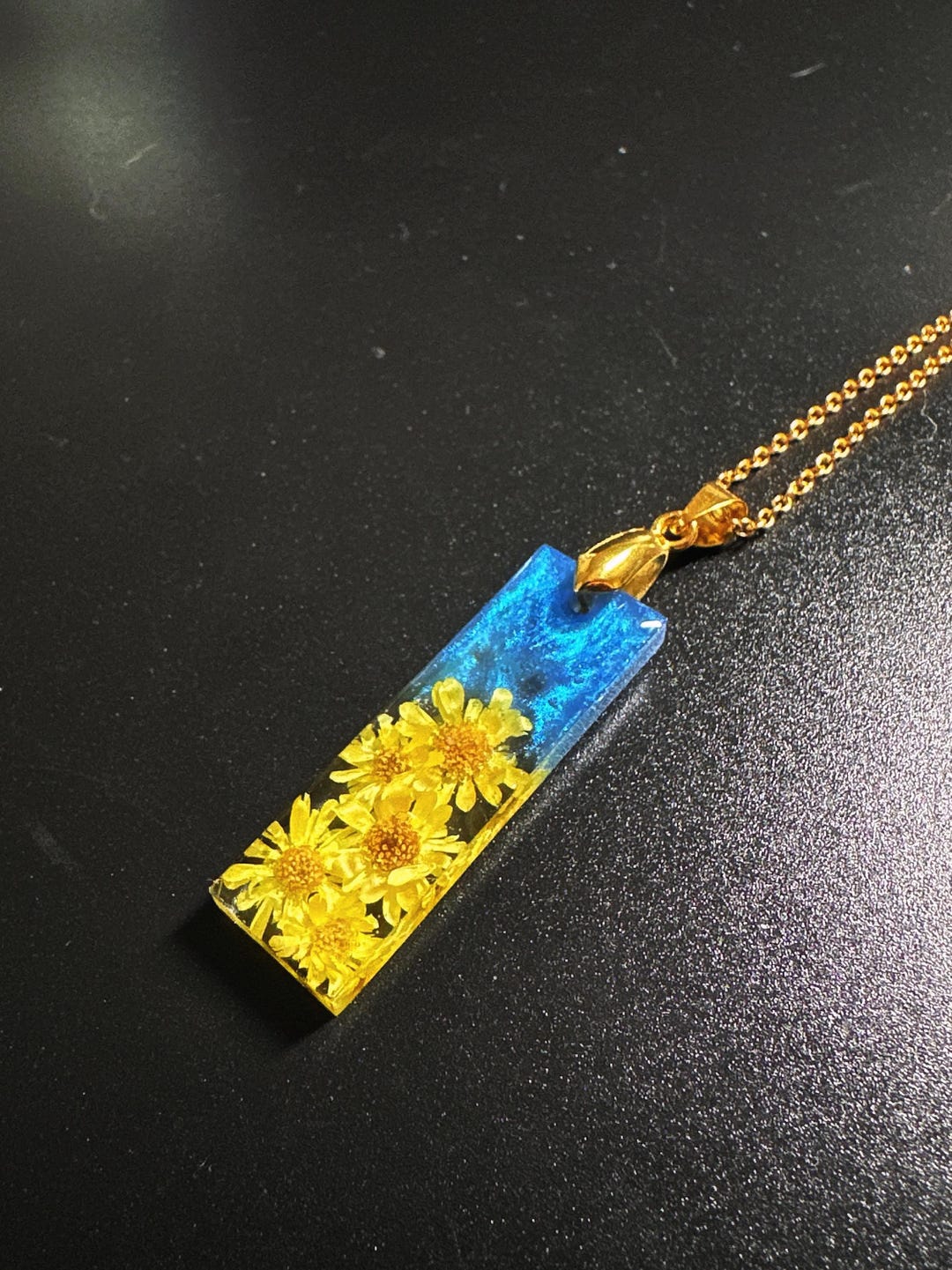 Ukrainian Flag Charm - Blue & Yellow Pendant With Daisies - Etsy