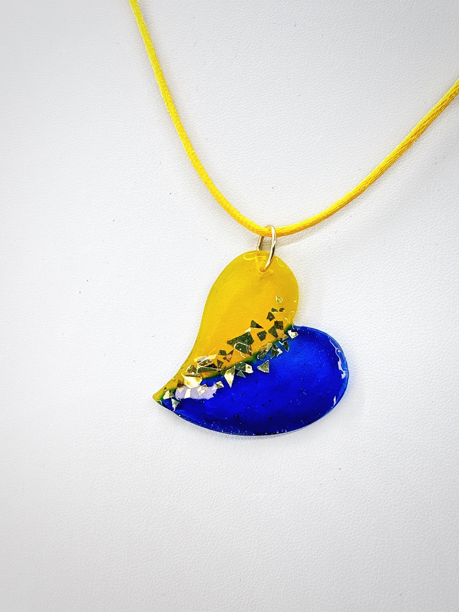 Ukraine Heart Pendant, Handmade Resin Necklace, Blue Yellow Jewelry - Etsy