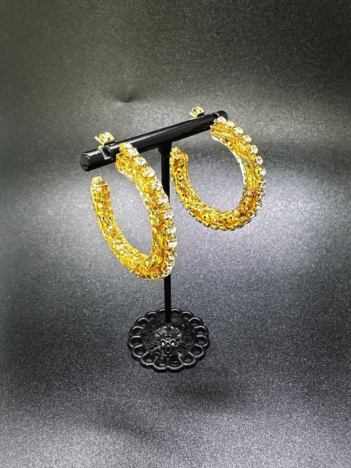 Oversized Hoop Earrings, Rhinestone Hoops, Bridal Jewelry, Statement ...