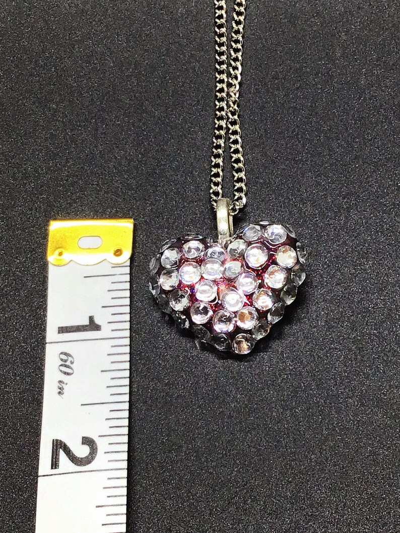 Heart Jewelry, Rhinestone Heart Necklace, Glitter Heart Pendant ...