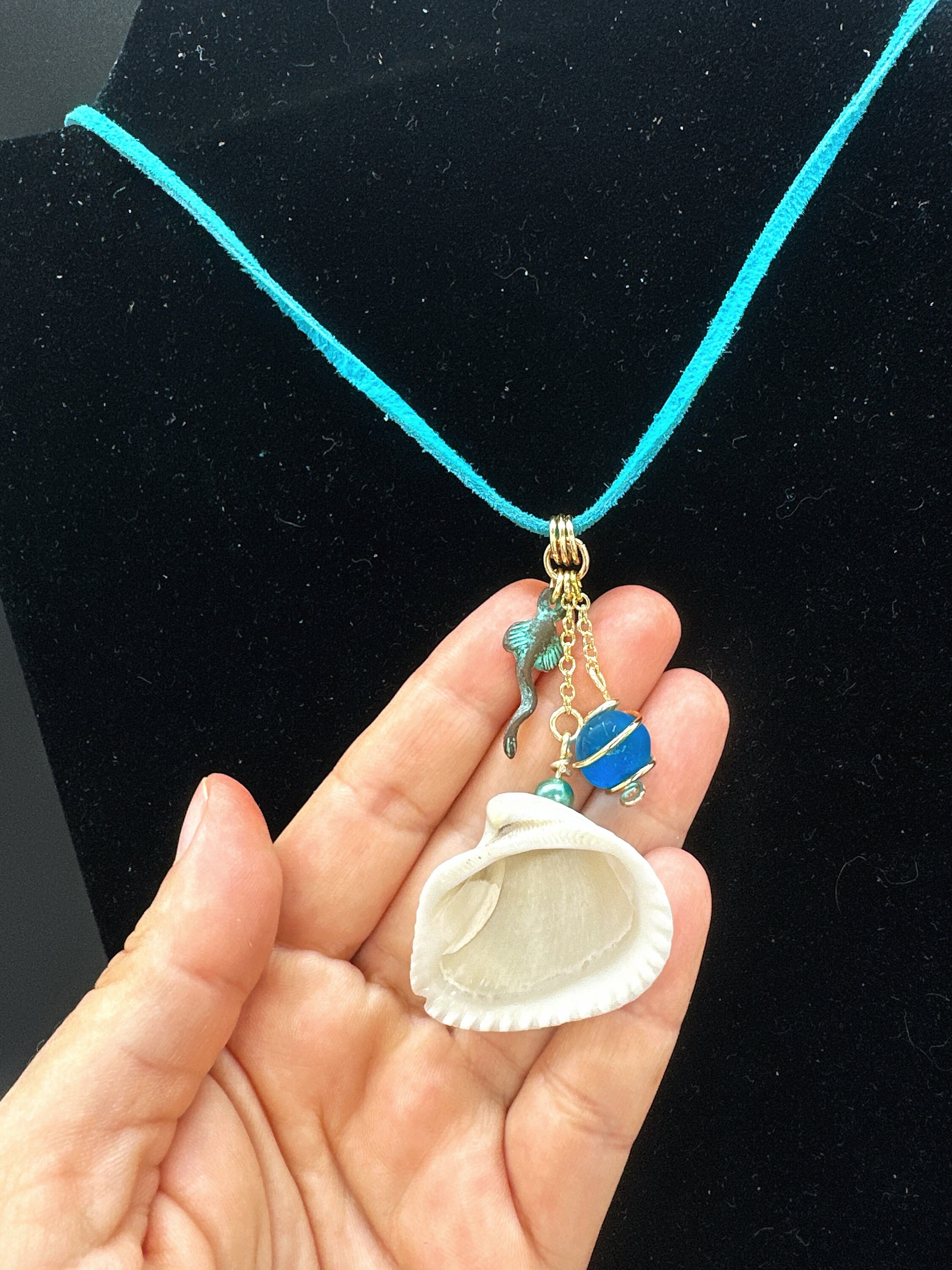 Seashell Necklace, Recycled Florida Seashells, Wire Wrapped Jewelry ...