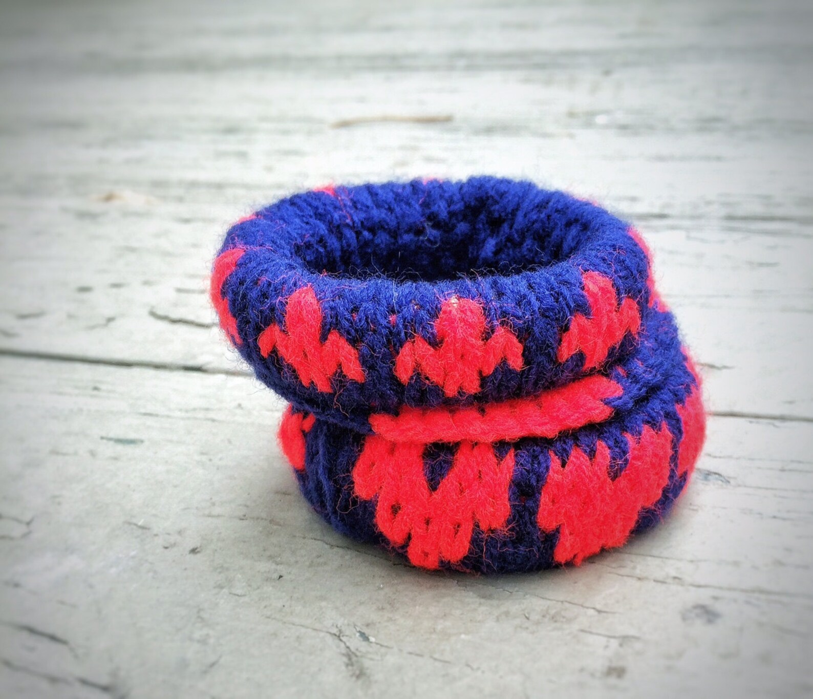 Wool Knit Bracelets Chunky Nordic Knit Boho Cuffs Set of Three - Etsy