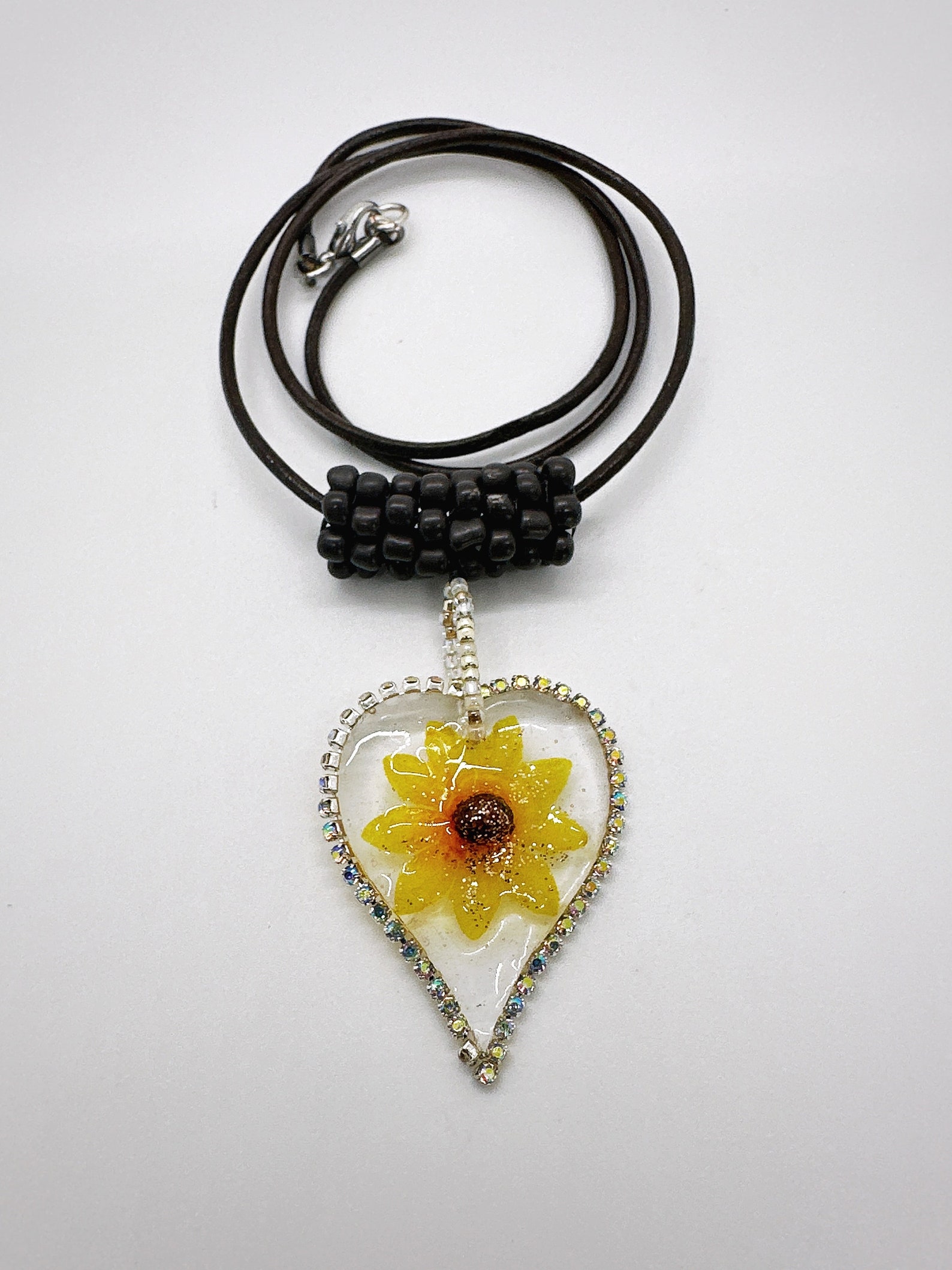 Heart of Ukraine Jewelry, Sunflower Necklace, Stand With Ukraine, Blue ...