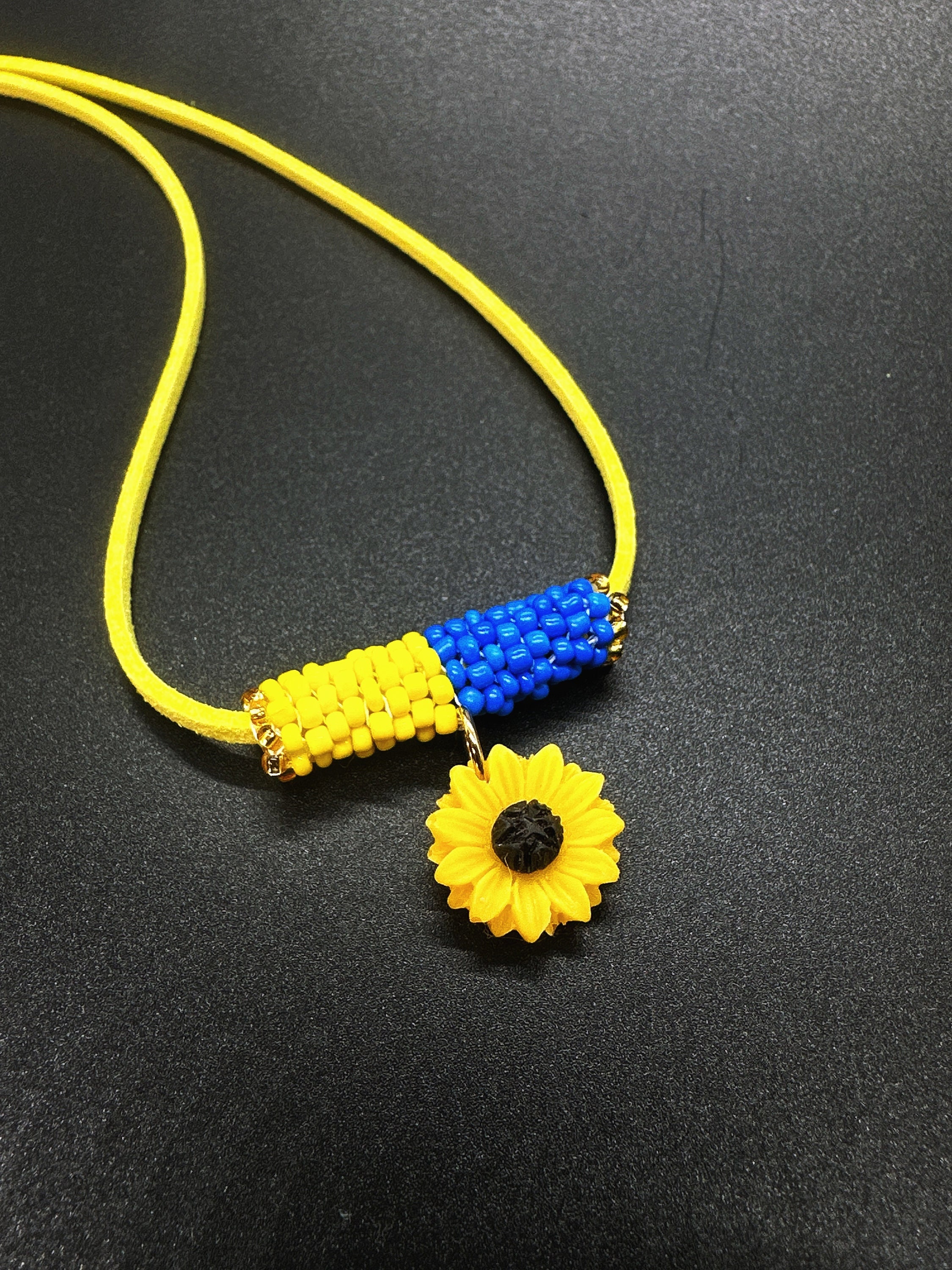 Stand With Ukraine Gift, Support Ukraine, Sunflower Necklace, Ukrainian ...