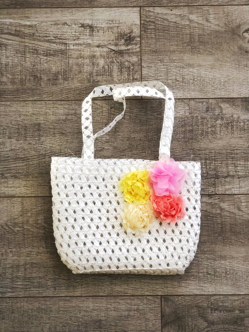 Toddler Purse, White Easter Little Girl Purse, Floral First Bag, Purse ...