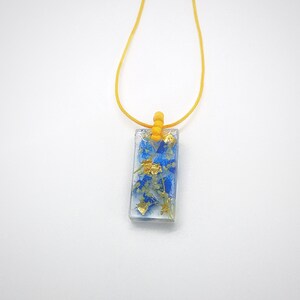 Ukraine Support Necklace, Handmade Resin Pendant, Blue Yellow Sunflower ...