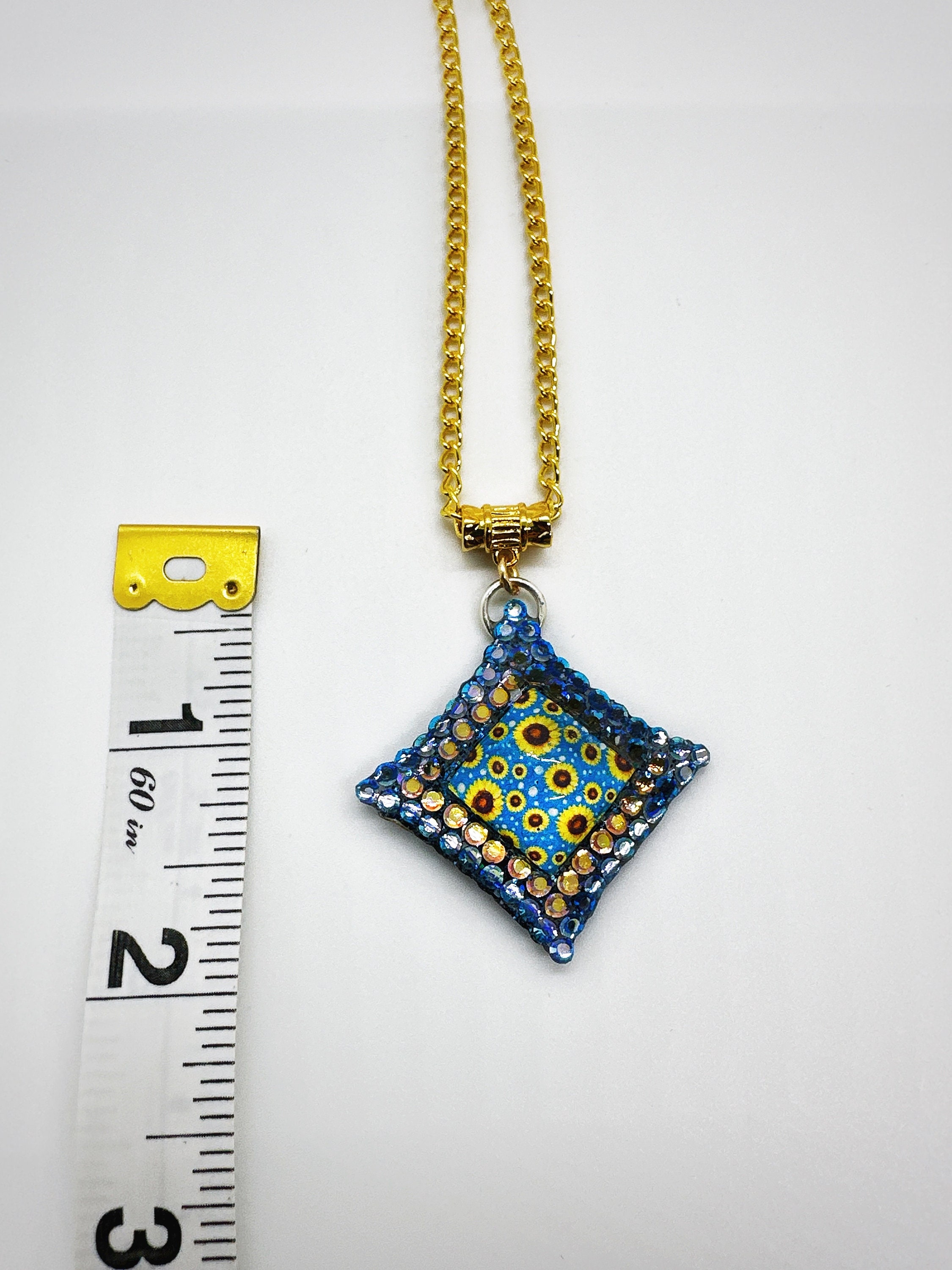 Ukraine Jewelry, Sunflower Necklace, Rhinestone Jewelry, Support ...