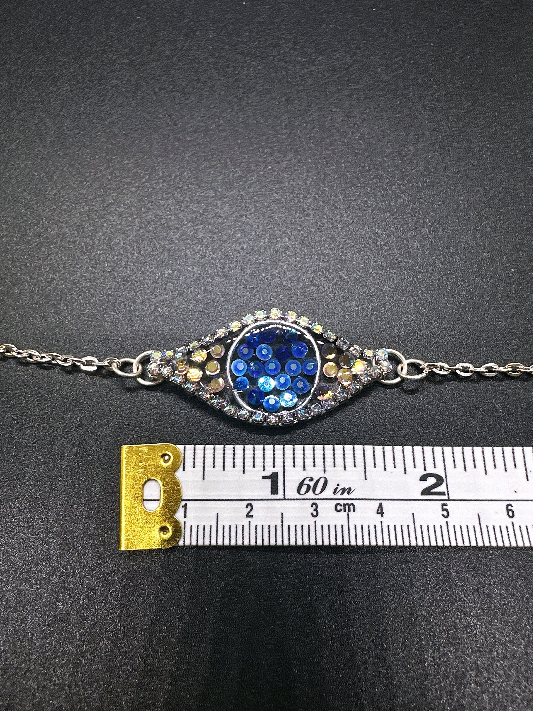 Rhinestone Evil Eye Necklace: Handmade Resin Protection Amulet - Etsy