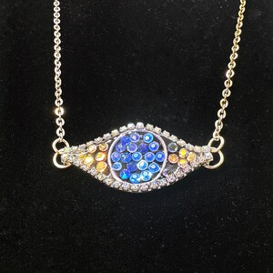 Rhinestone Evil Eye Necklace: Handmade Resin Protection Amulet - Etsy