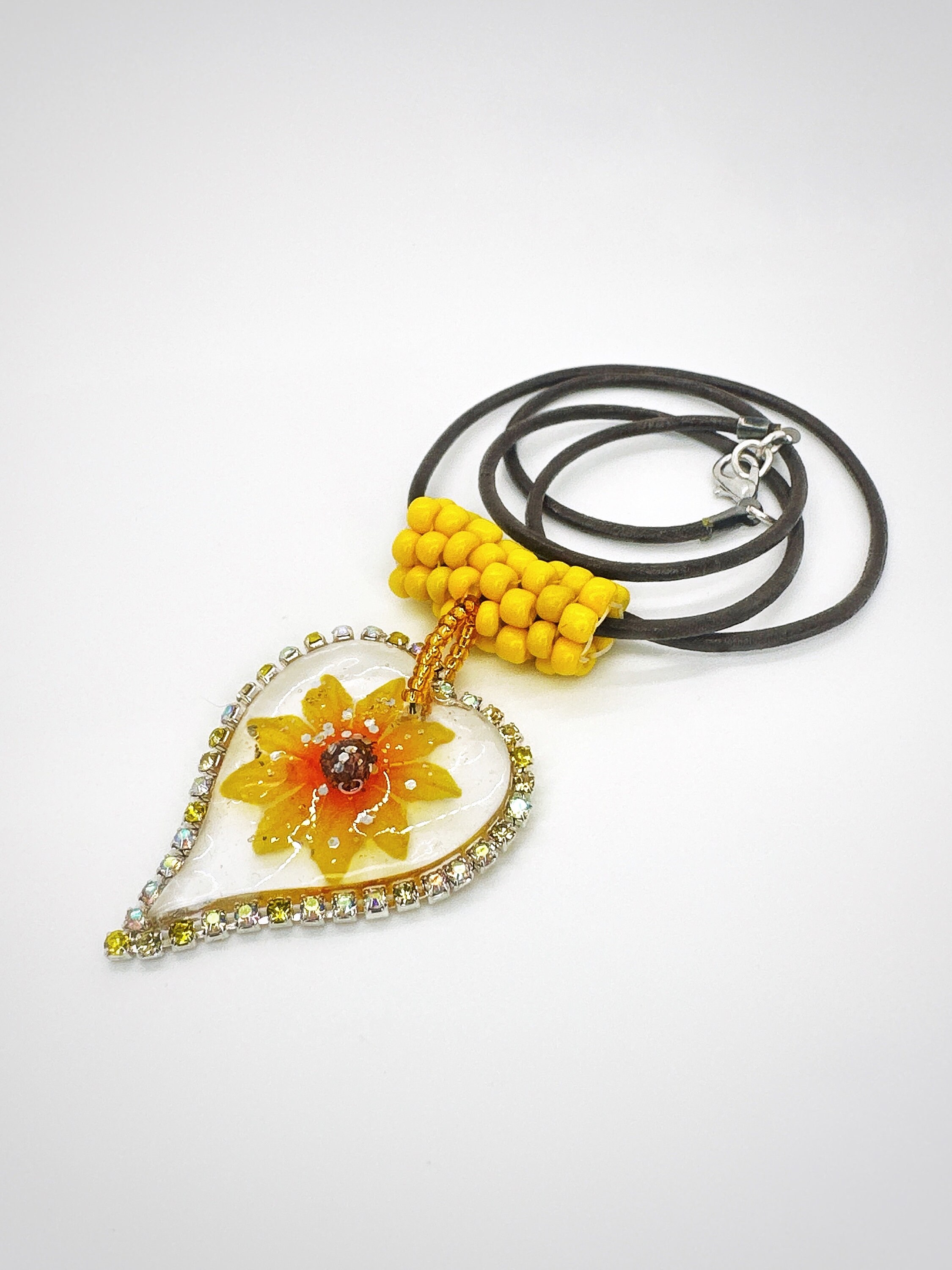 Heart of Ukraine Jewelry, Sunflower Necklace, Stand With Ukraine, Blue ...