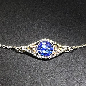 Rhinestone Evil Eye Necklace: Handmade Resin Protection Amulet - Etsy