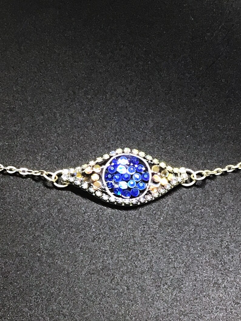 Rhinestone Evil Eye Necklace: Handmade Resin Protection Amulet - Etsy