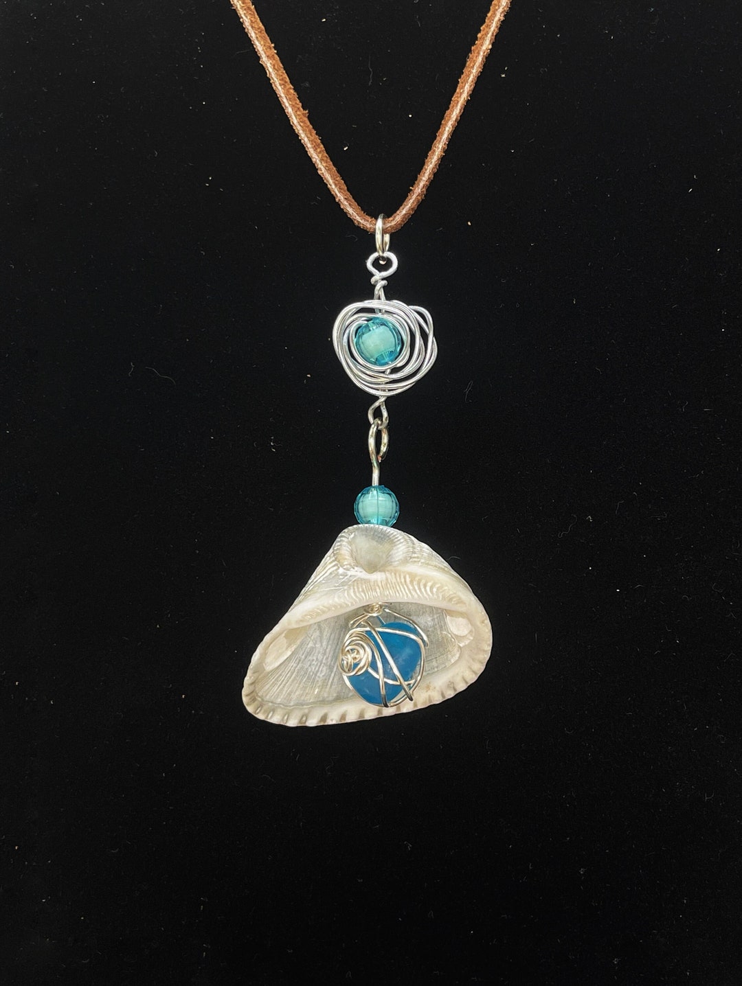 Seashell Necklace, Recycled Florida Seashells, Wire Wrapped Jewelry ...