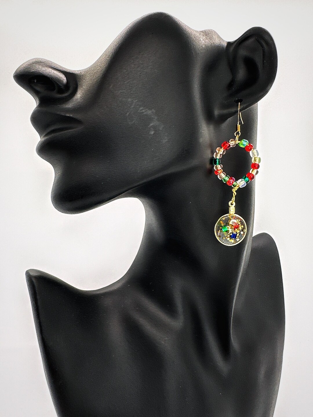 Minimalist Jewelry, Primitive Jewelry, Christmas Ball Earrings, Dangle ...