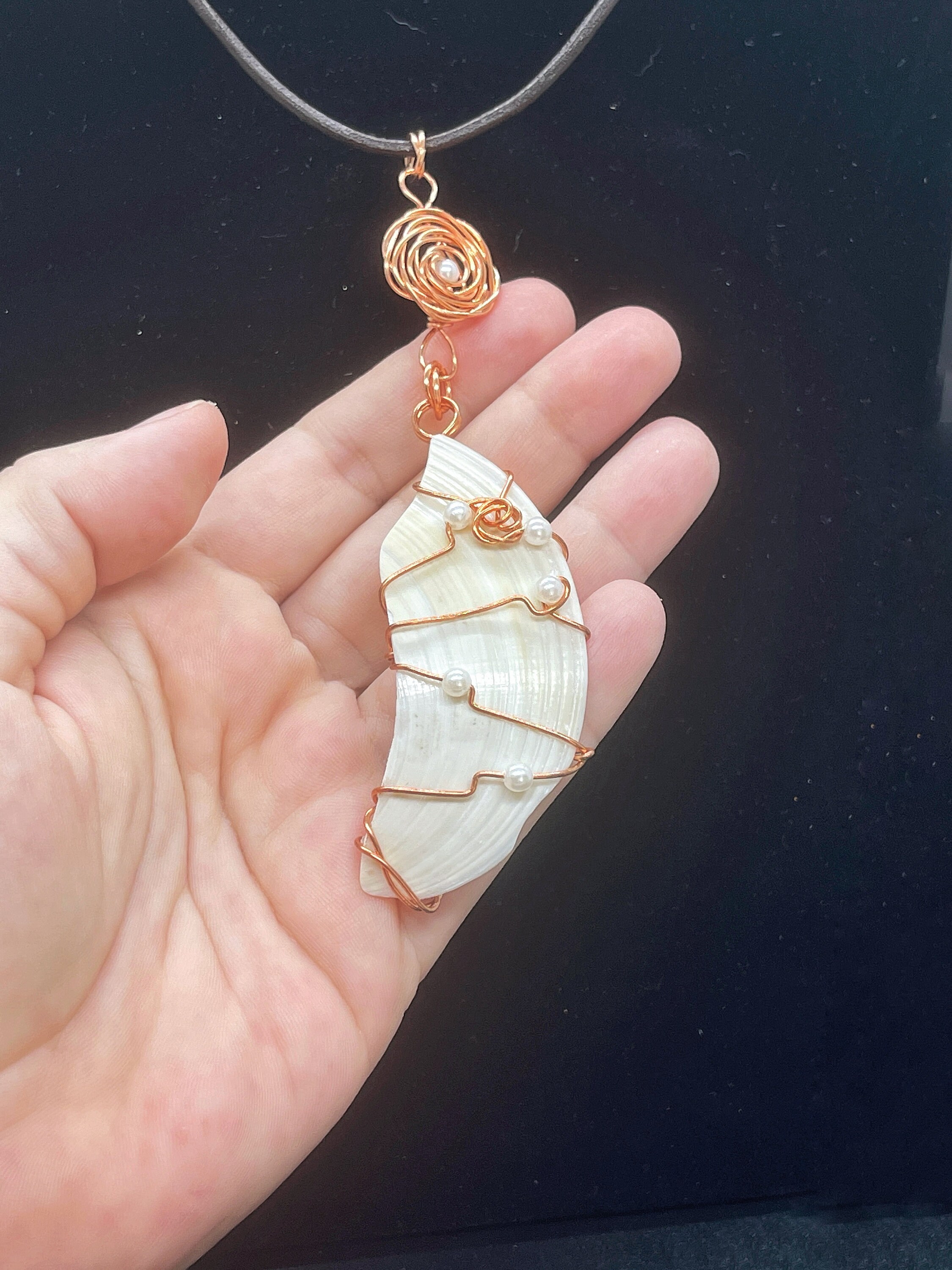Seashell Necklace, Recycled Florida Seashells, Wire Wrapped Jewelry ...