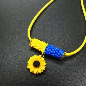 Stand With Ukraine Gift, Support Ukraine, Sunflower Necklace, Ukrainian ...
