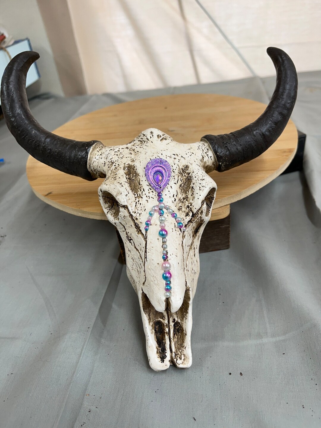 Faux Cow Skull With Gemstones - Etsy