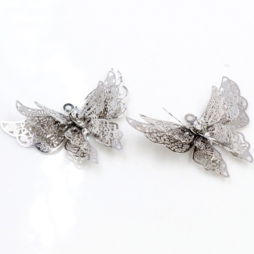 10pcs 35x25mm Metal Copper Butterfly Filigree Wraps Connectors - Etsy
