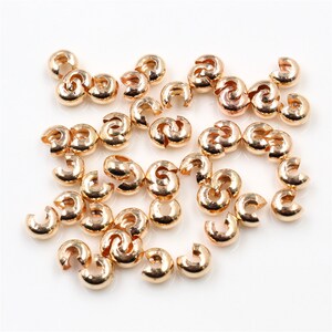 100pcs/lot Silver Gold Round Covers Crimp End Beads Dia 3 4 5 Mm ...
